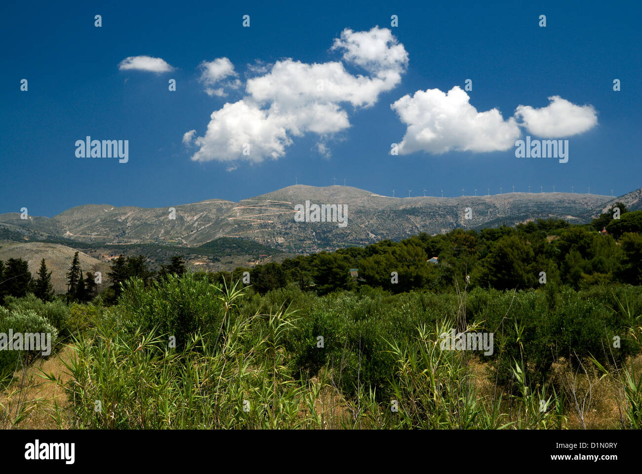 mountains from the romantic road, Fanari, Argostoli, Kefalonia, Ionian ...