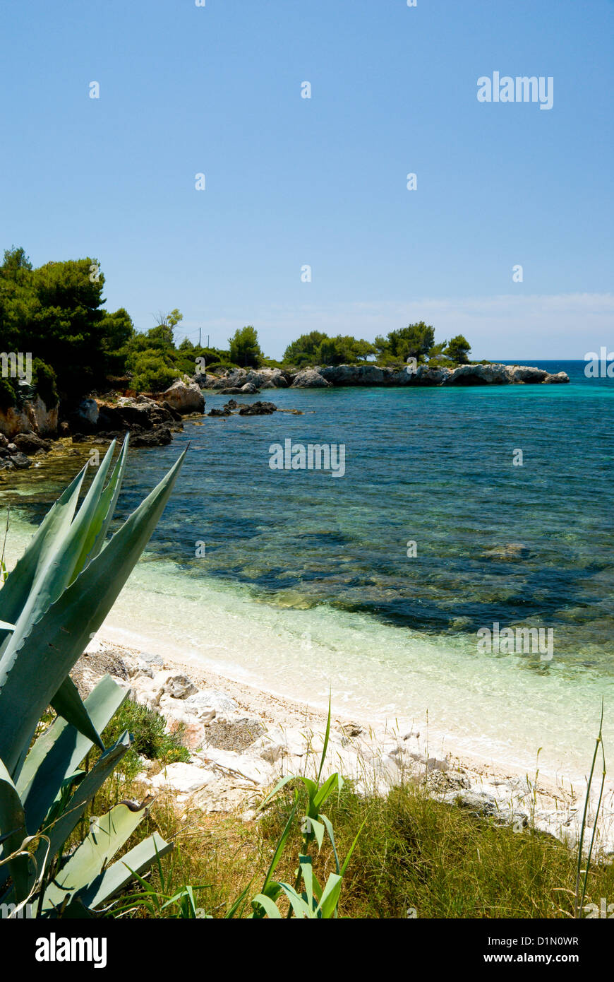 Small cove besides roamntic road, Fanari, Argostoli, Kefalonia, Ionian ...