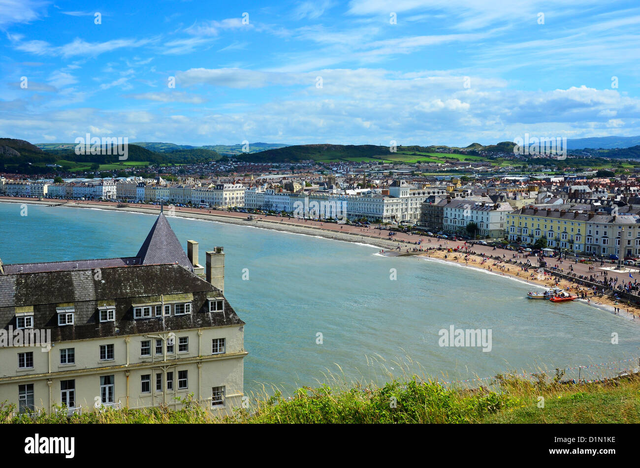 Llandudno from the Great Orme showing the town, promenade, sea, beach ...