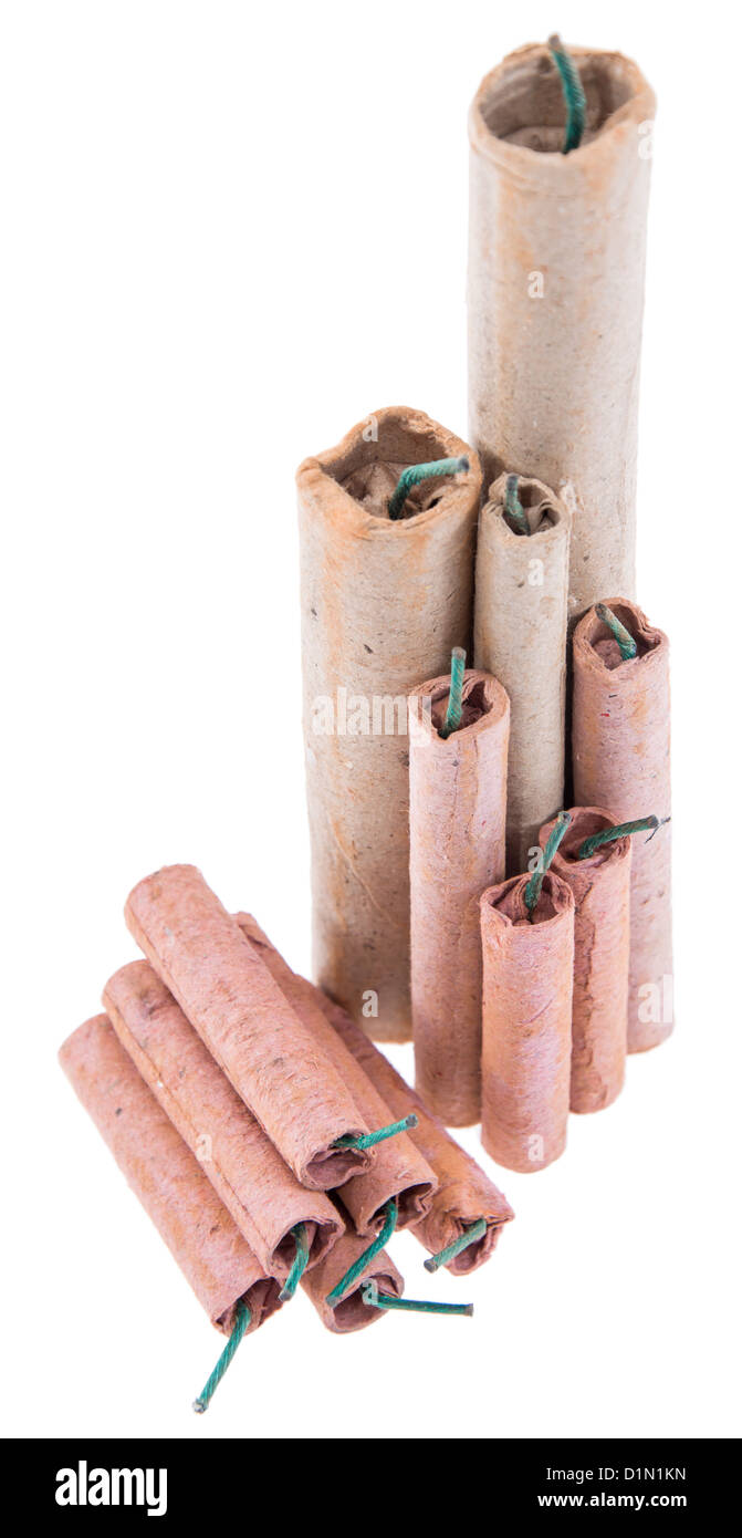 Isolated Firecrackers with Copyspace (on white background Stock Photo ...
