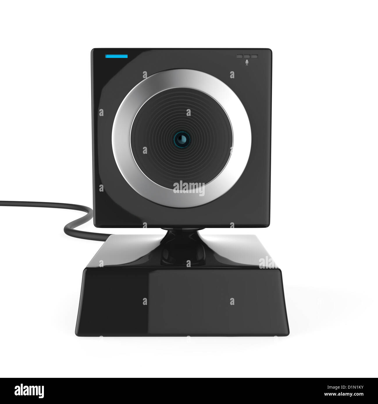 Black shiny web cam on white background Stock Photo - Alamy