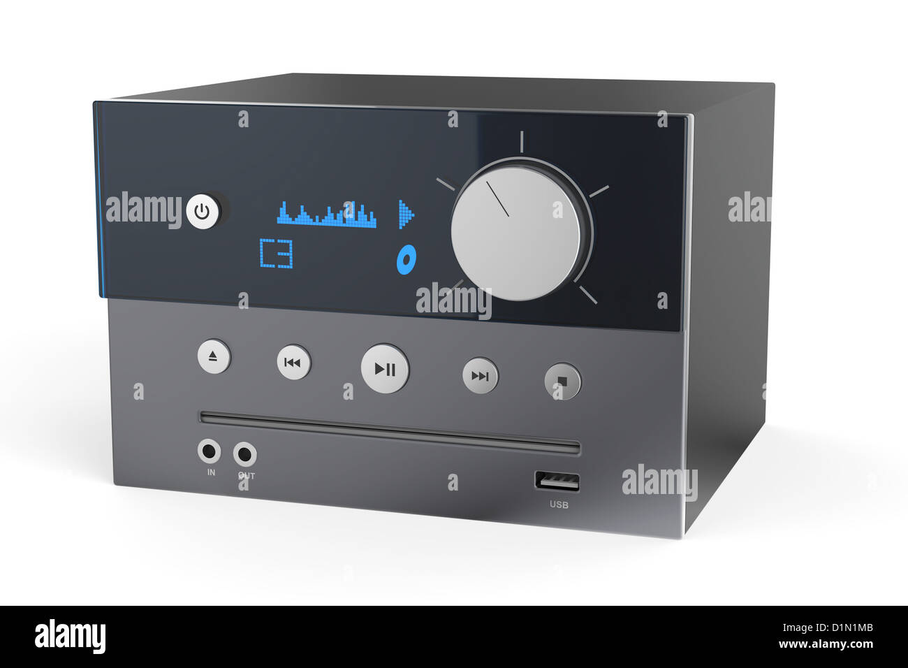Gray audio cd player on white background Stock Photo - Alamy