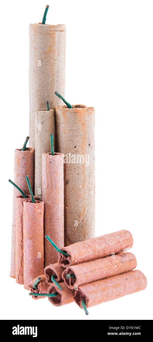 Isolated Firecrackers with Copyspace (on white background Stock Photo ...