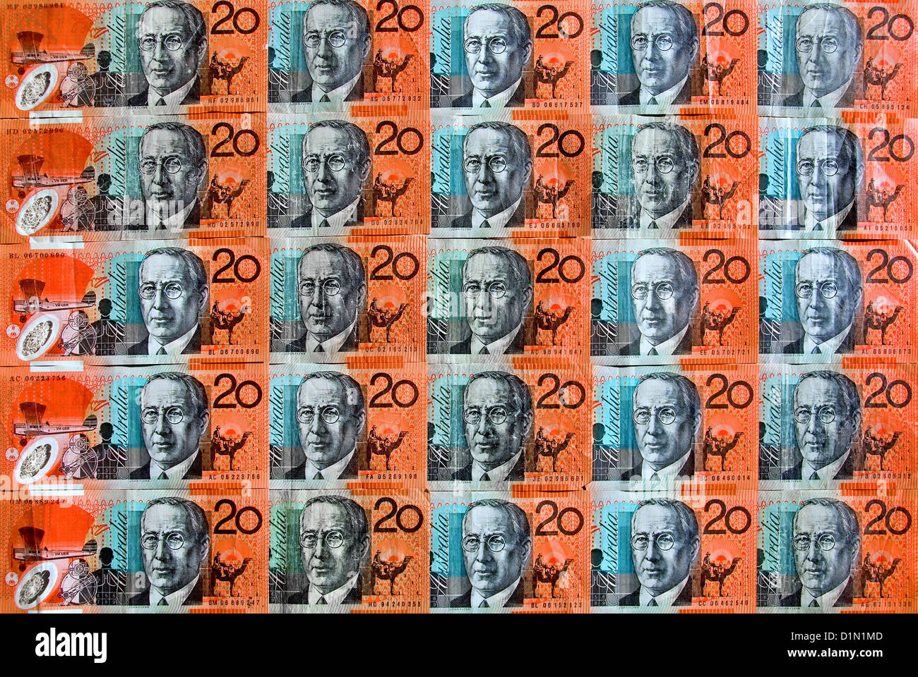 Australian Twenty Dollar Notes Stock Photo - Alamy