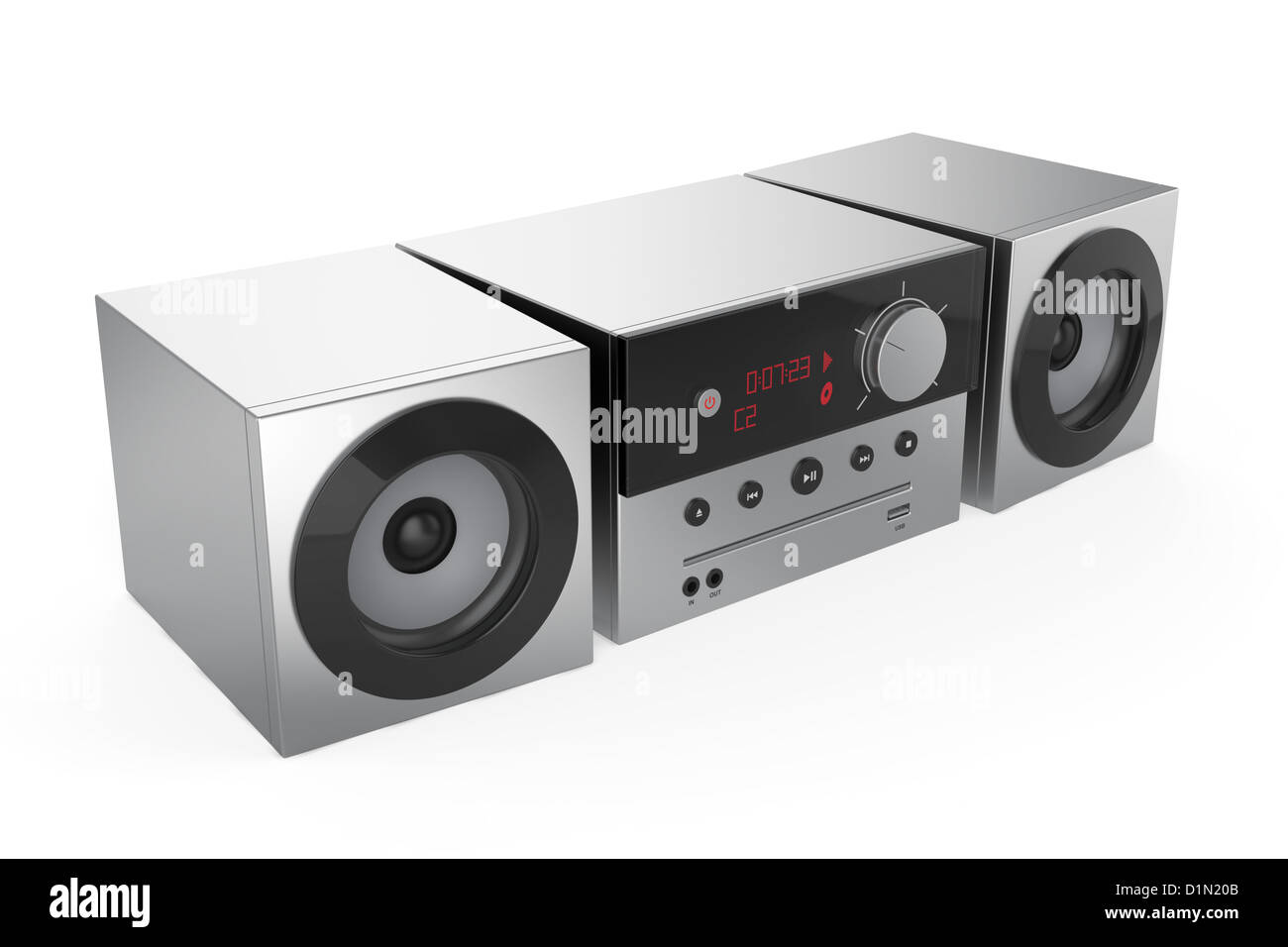 Stereo audio system on white background Stock Photo - Alamy