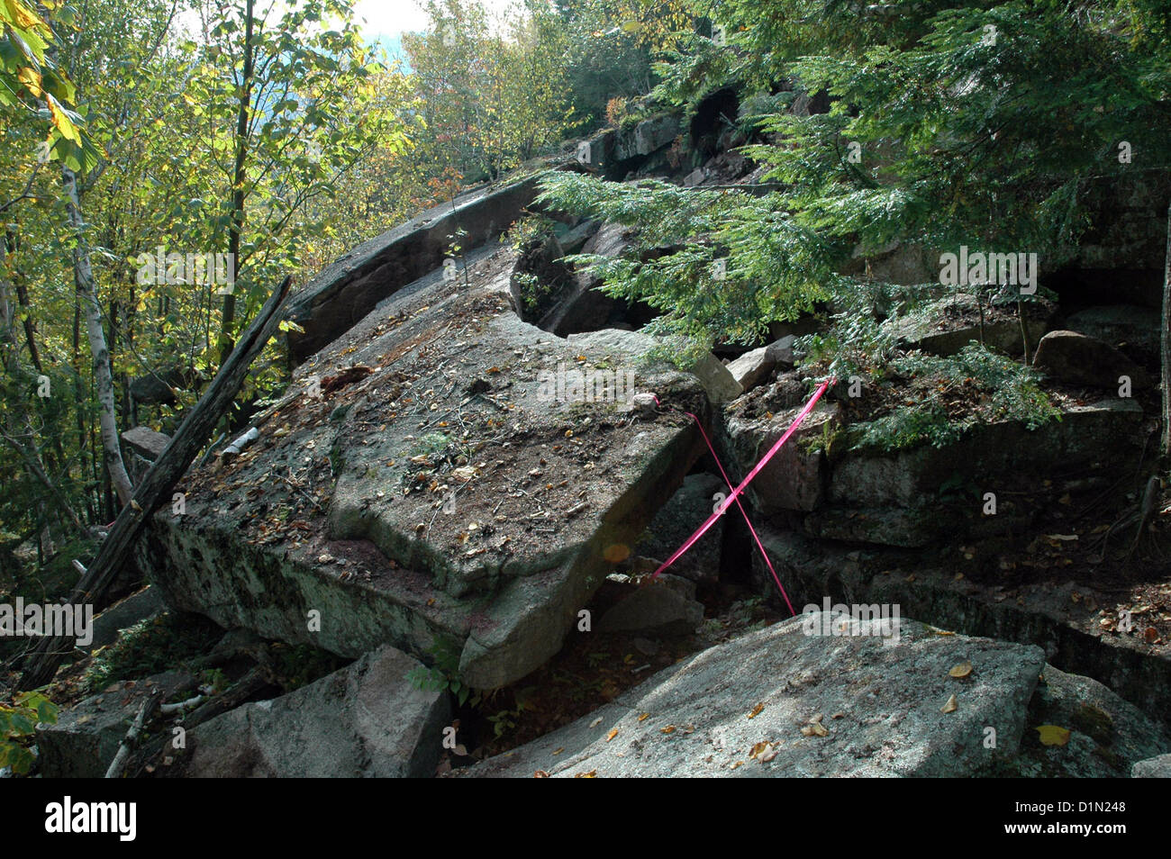 Earthquake Effects Acadia National Park Maine ..Homans Path Stock Photo ...