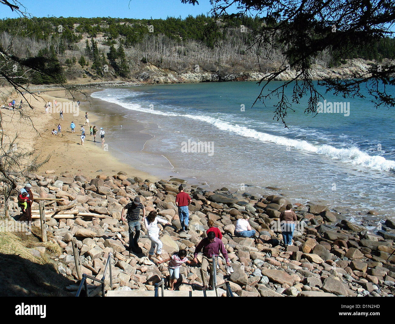Acadia National Park Spring - Sand Beach Stock Photo - Alamy