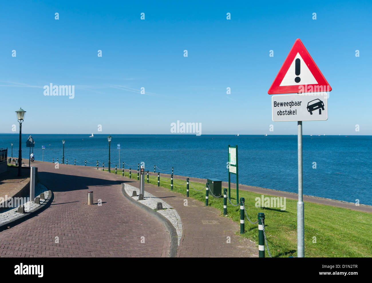 traffic sign warning for a movable obstacle in the road Stock Photo - Alamy