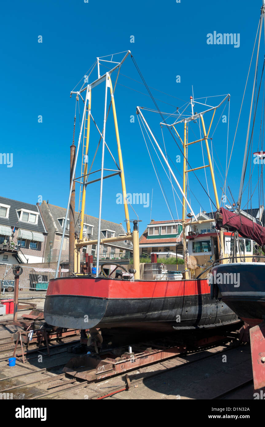 fishing boat in a dry dock in Urk, Netherlands Stock Photo - Alamy
