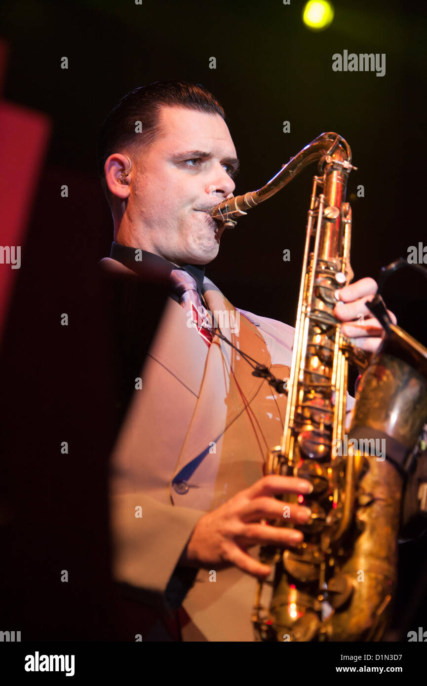 LINCOLN, CA – December 29: Karl Hunter with Big Bad Voodoo Daddy ...