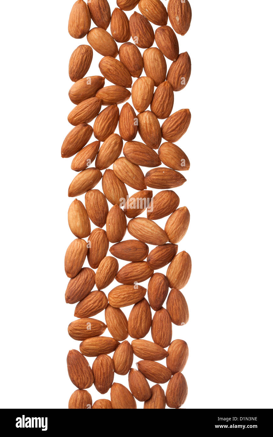 Almond border isolated on white background Stock Photo - Alamy