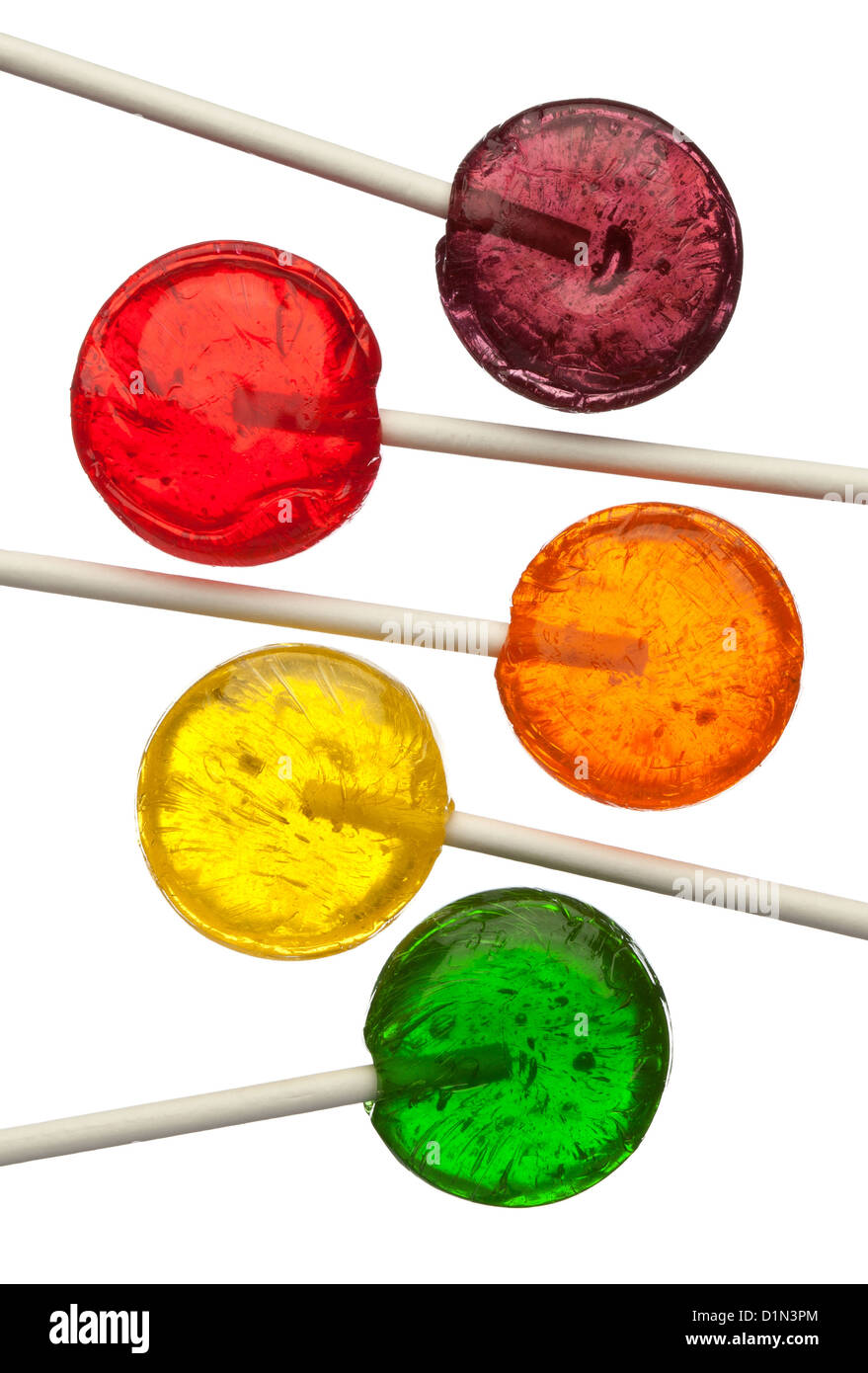 lollipops in many colors isolated on white Stock Photo - Alamy