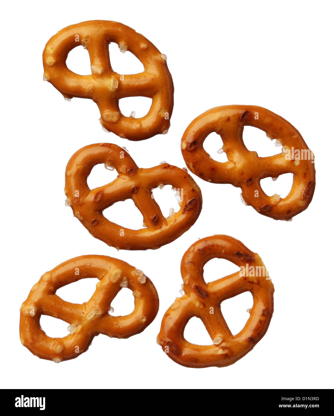 Pretzels isolated on white background, close-up Stock Photo - Alamy