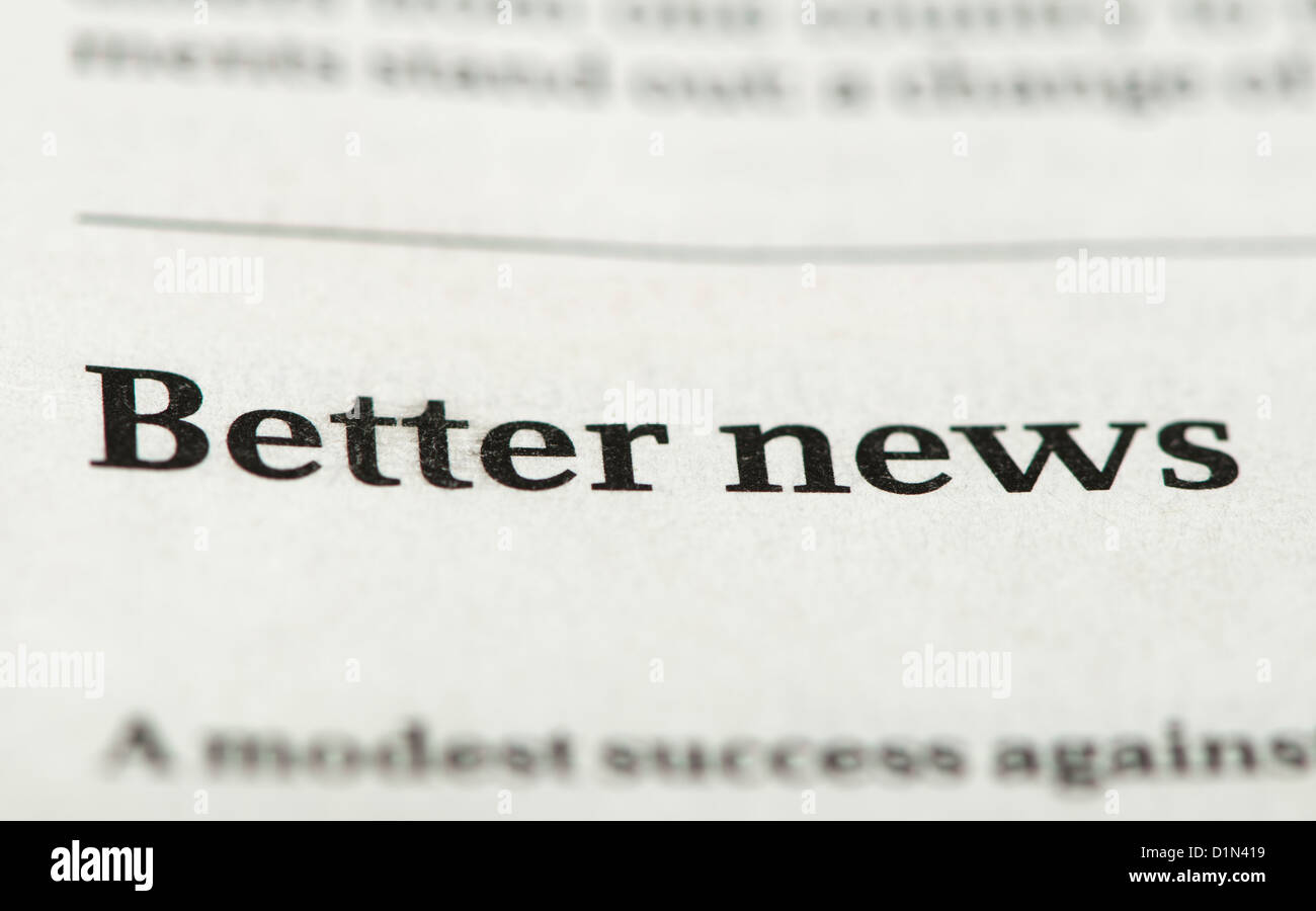 Word Beter News on newspaper Stock Photo - Alamy