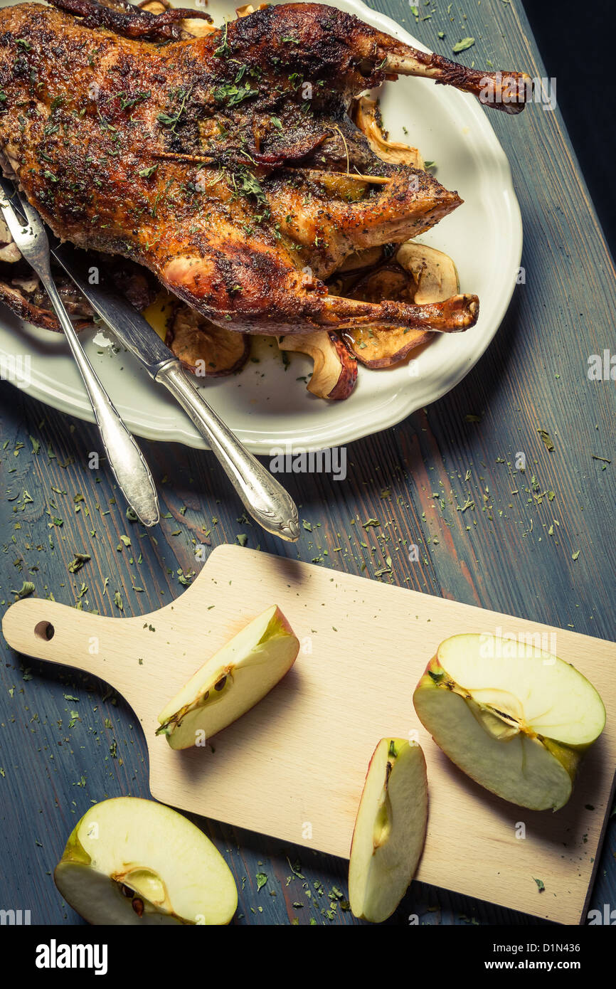 Fresh fruit and roast duck Stock Photo - Alamy