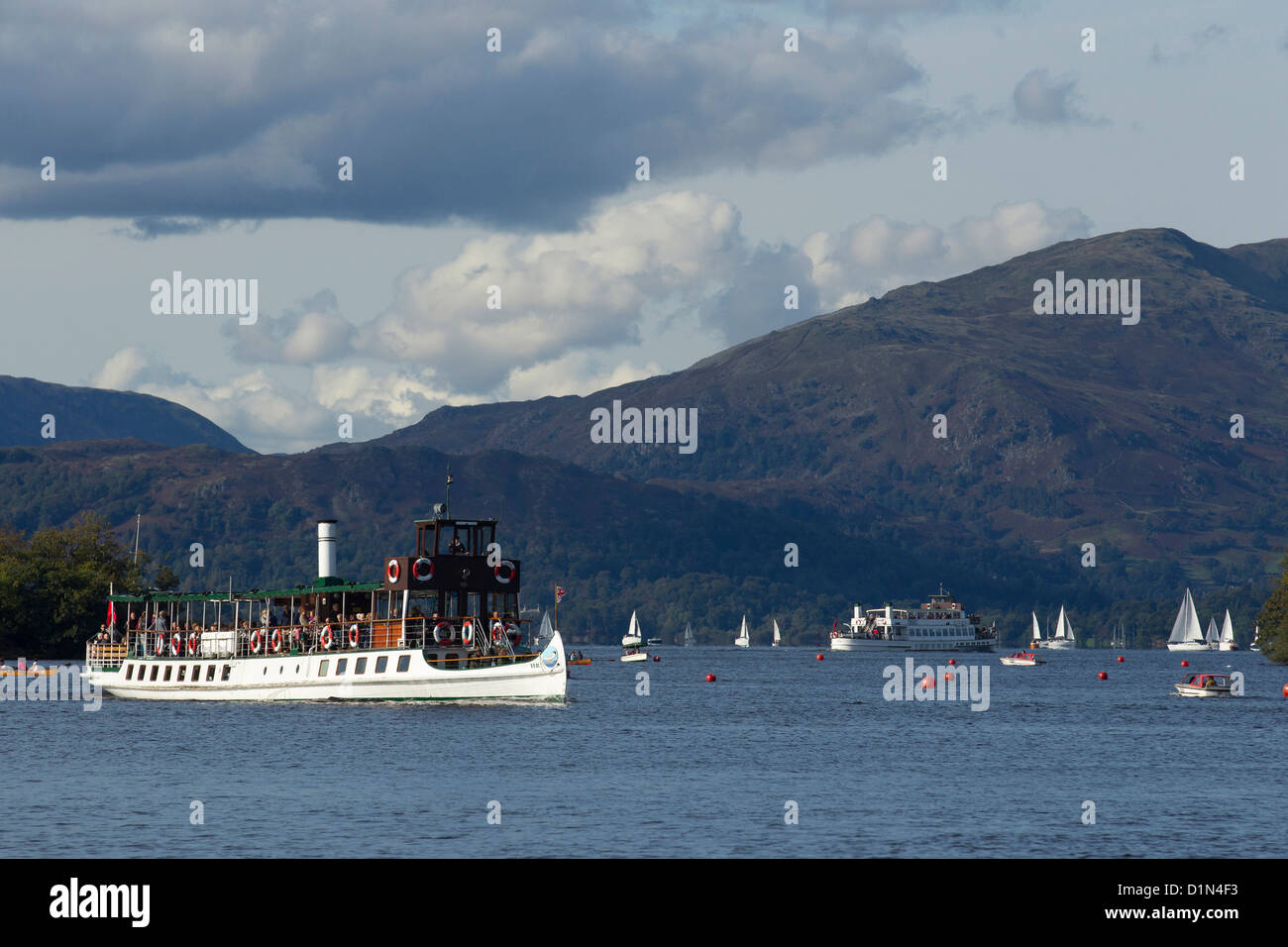 The MV Tern & MV Swan in the background on Lake Windermere & yachts ...