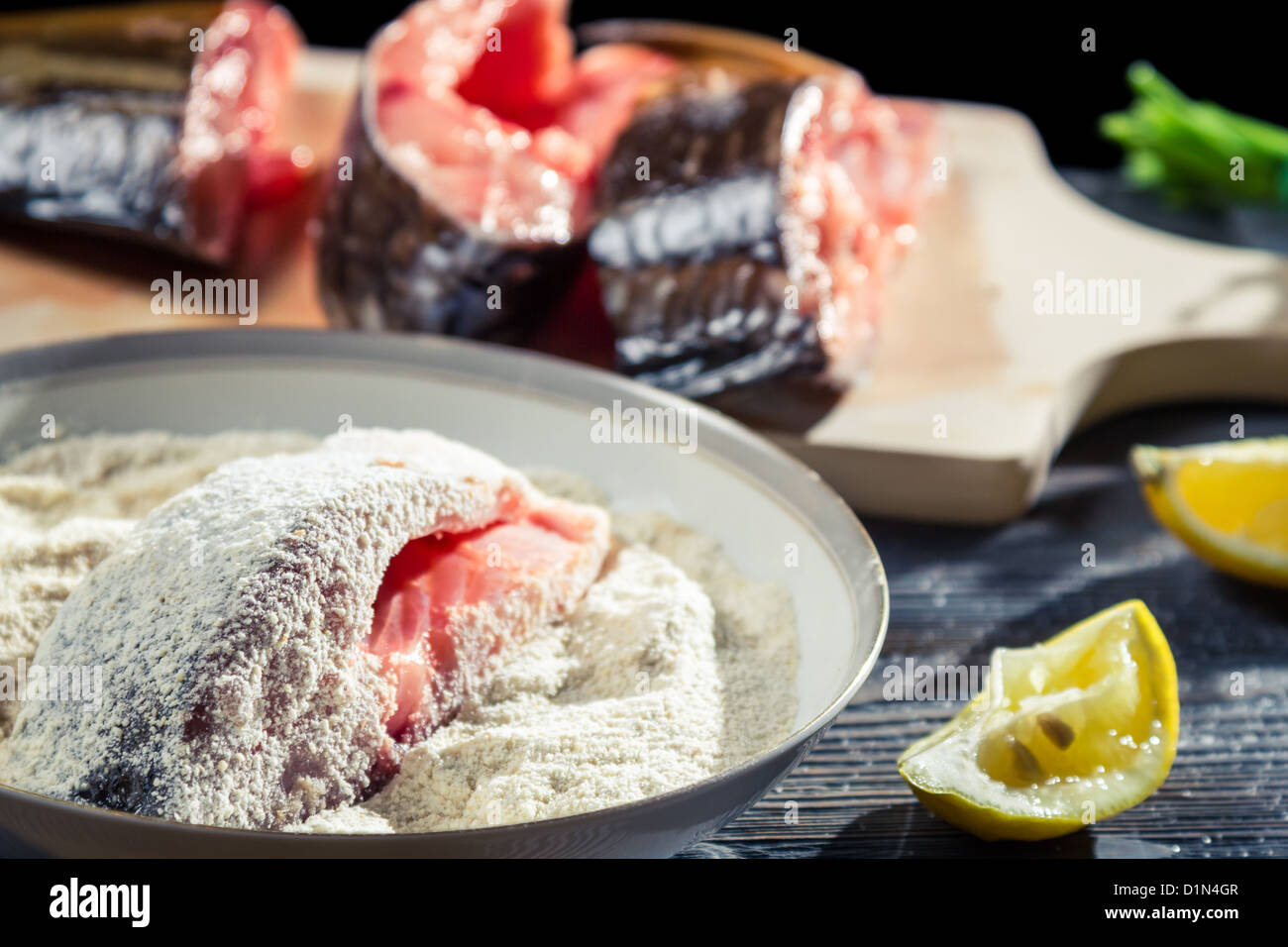 Fish in flour hi-res stock photography and images - Alamy