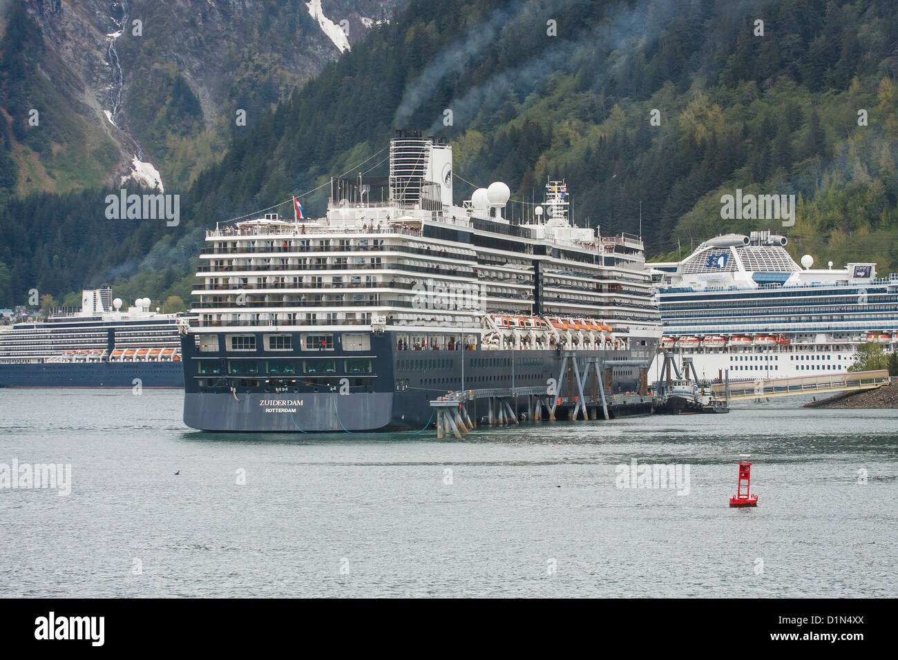 Three Luxury Cruise ships docked in Juneau, Alaska Stock Photo - Alamy