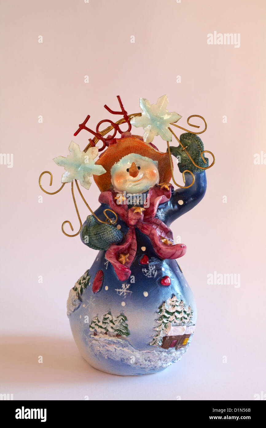 Joy snowman decoration isolated on white background Stock Photo - Alamy