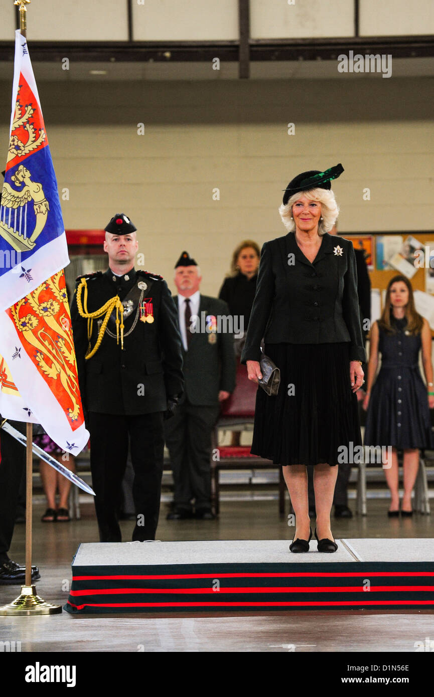 The Duchess of Cornwall arrives in Toronto with the Queens Own Rifles ...