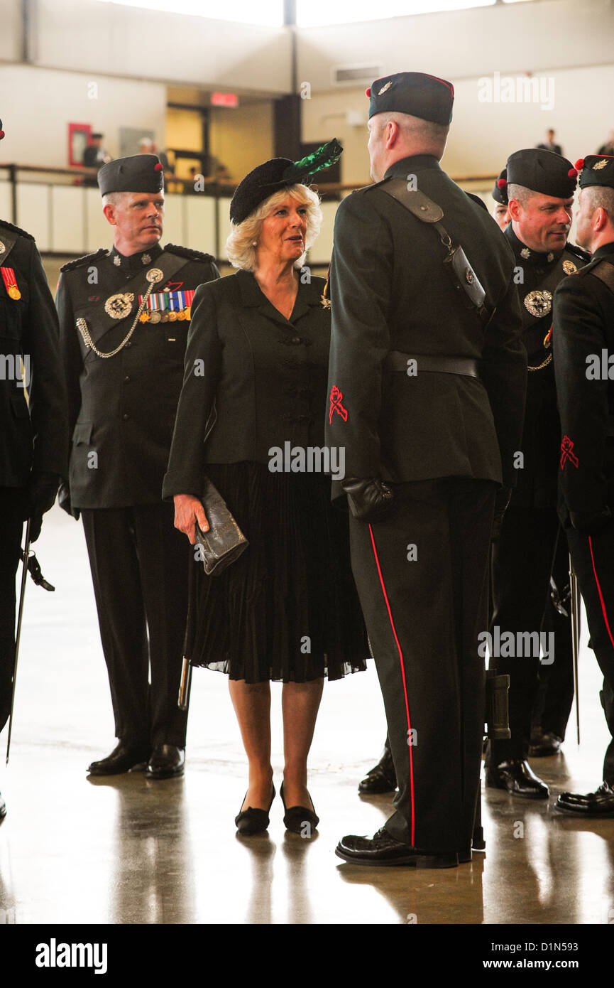 The Duchess of Cornwall arrives in Toronto with the Queens Own Rifles ...