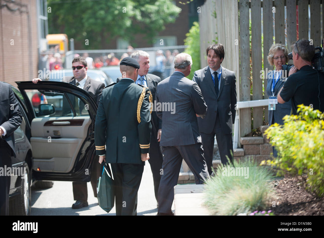 Prince Charles arrives at The Yonge Street Mission, one of the Prince's ...