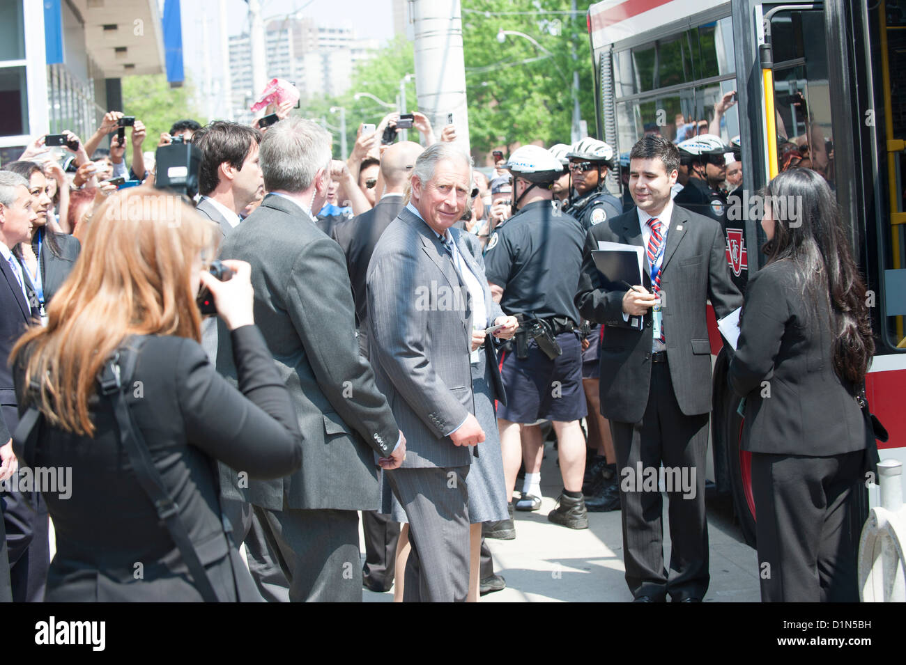 Prince Charles arrives at The Yonge Street Mission, one of the Prince's ...