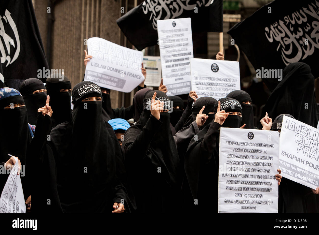 Protest against freedom of expression outside the French Embassy in ...