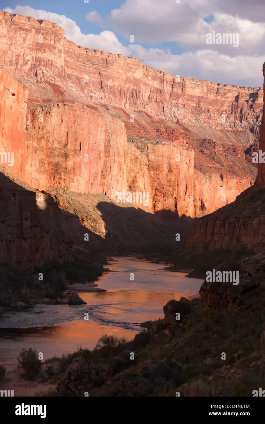 The Colorado River flowing through the Grand Canyon, Arizona Stock ...