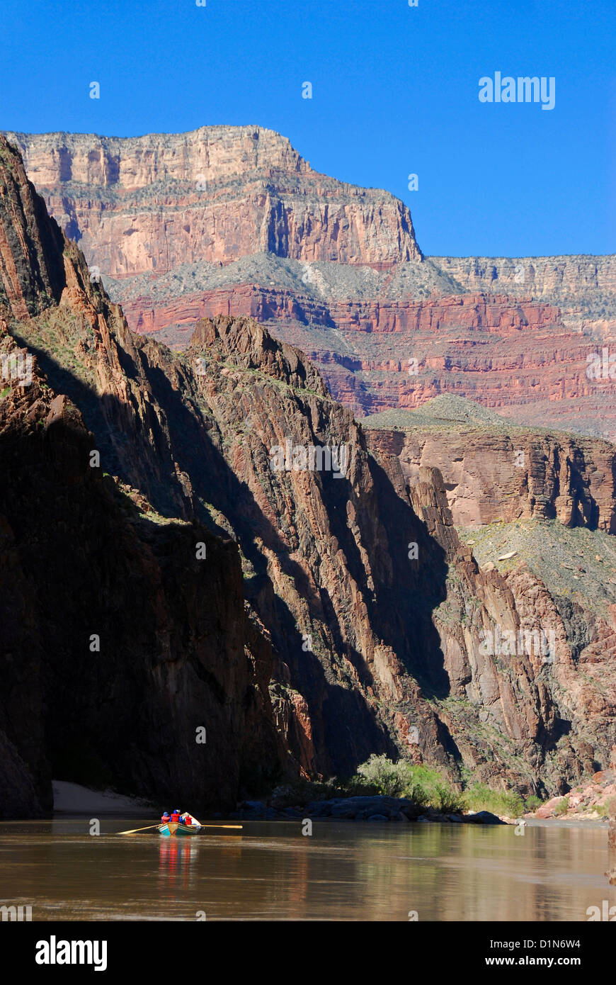 Floating the Colorado River in the Grand Canyon in a dory, Arizona ...