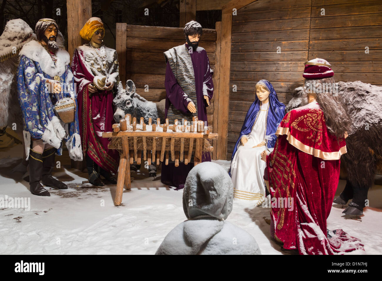 Christmas installation - the birth of Jesus Stock Photo - Alamy