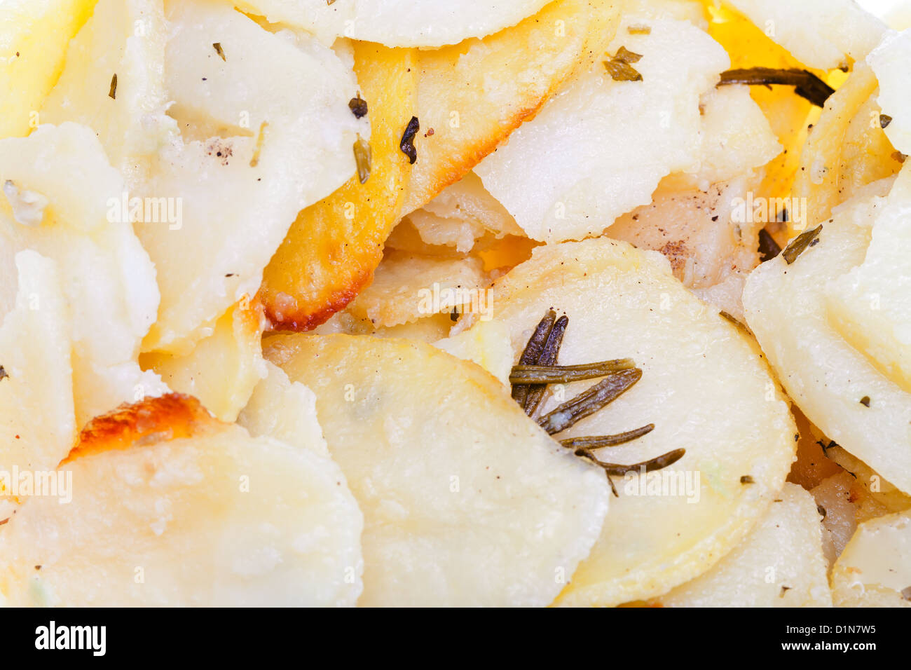 food background from sliced baked potatoes close up Stock Photo - Alamy