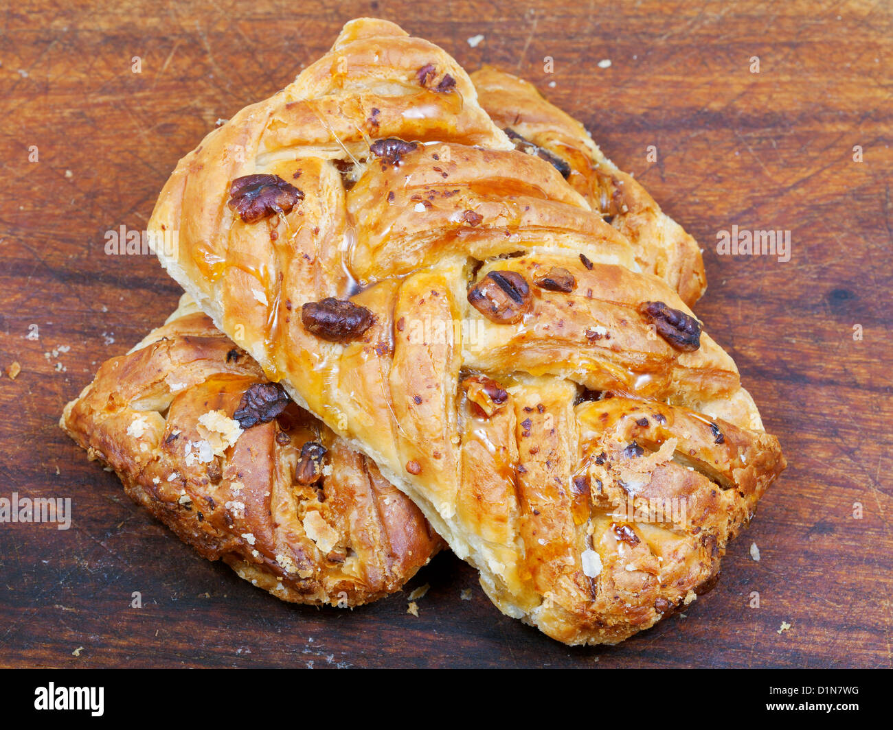 two sweet danish Danish pastry maple pecan Stock Photo - Alamy