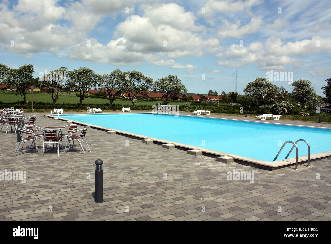 Swimming pool in a resort on the Danish island ornholm Stock Photo - Alamy