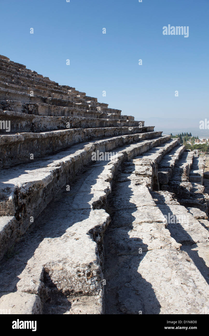 Ancient steps at an Amphitheatre in Hierapolis Turkey Stock Photo - Alamy