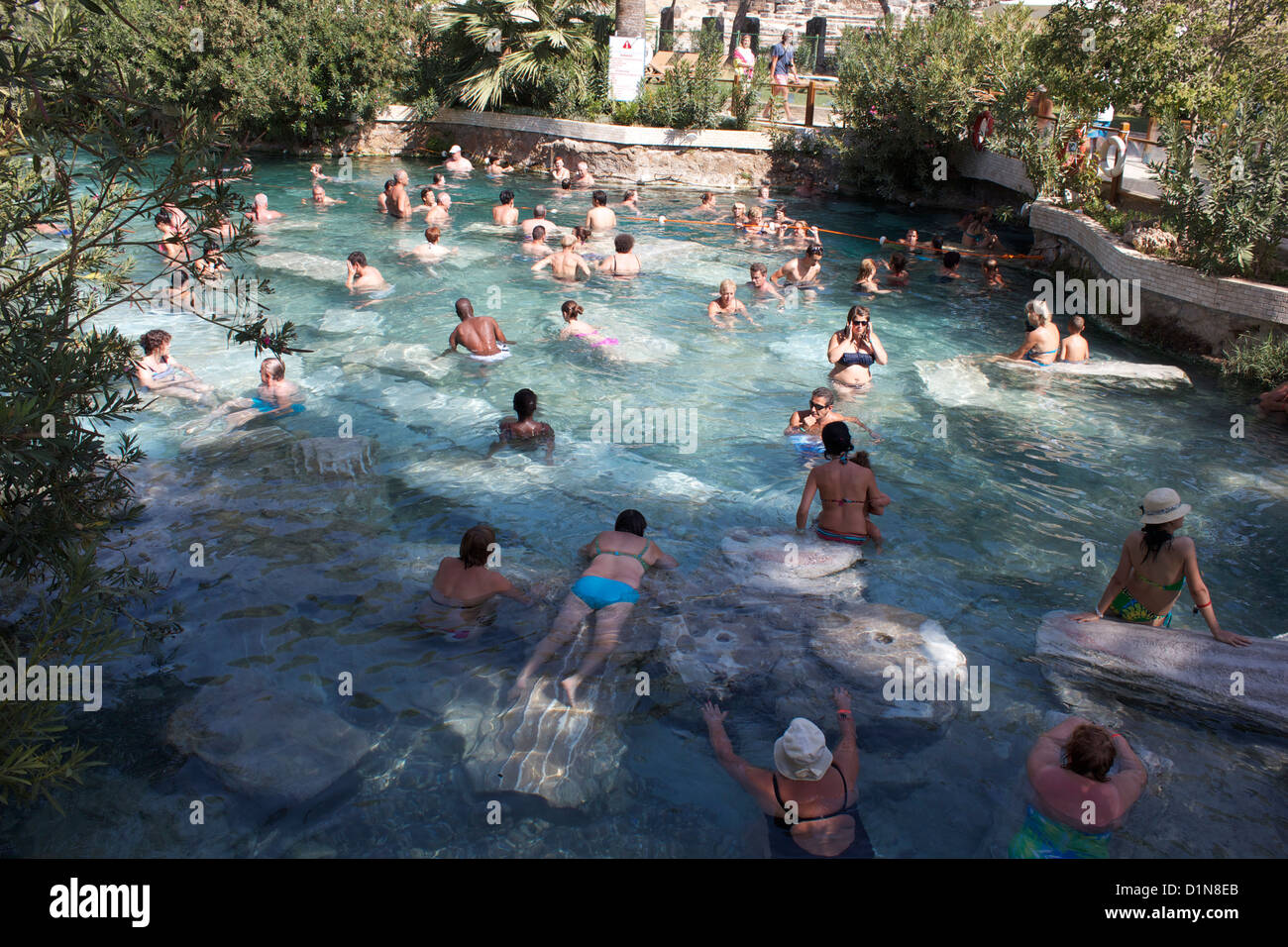 Swimmers in the Hot Springs at Pamukkale Hierapolis Stock Photo - Alamy