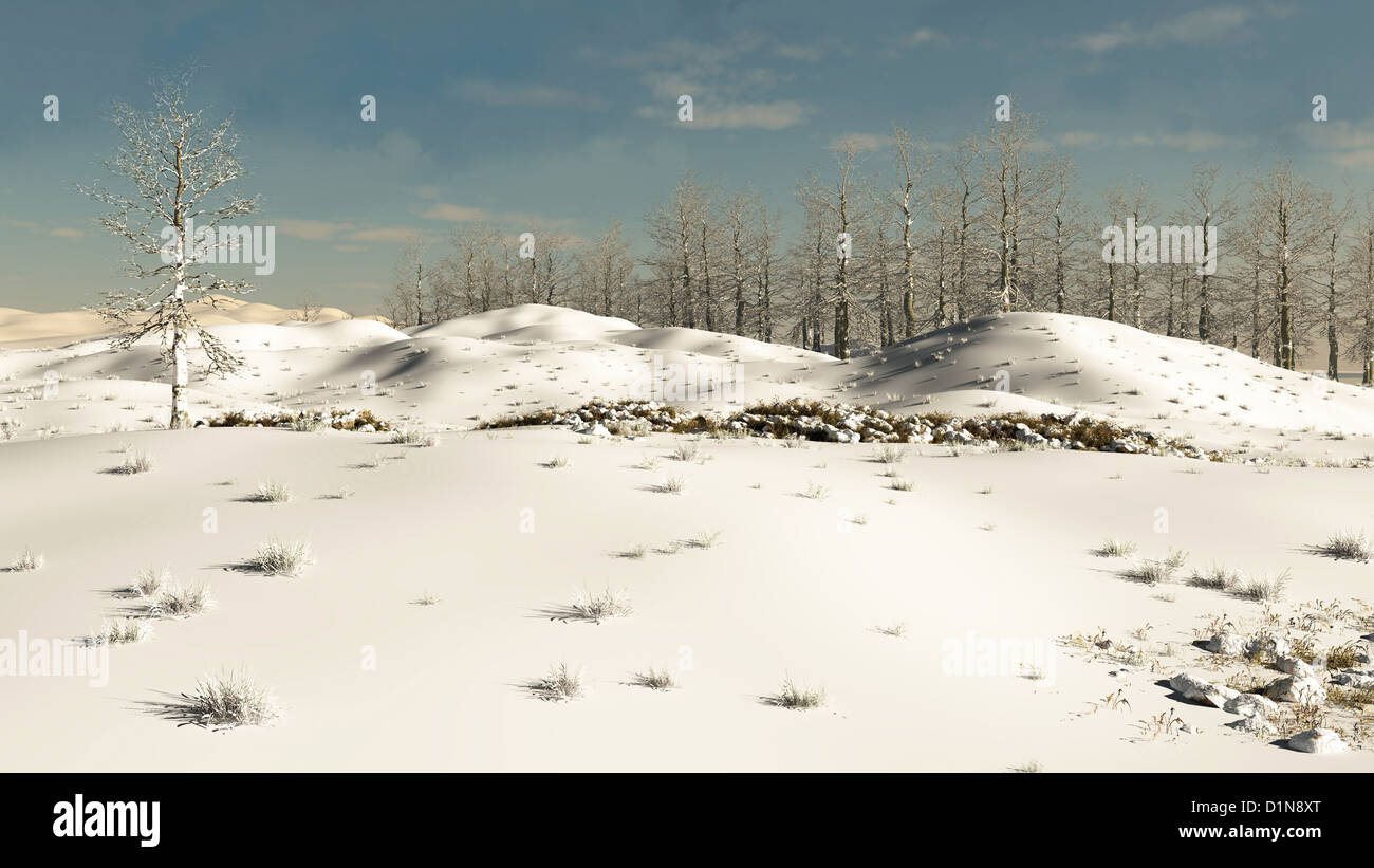 Snowy Winter Hillside Stock Photo - Alamy