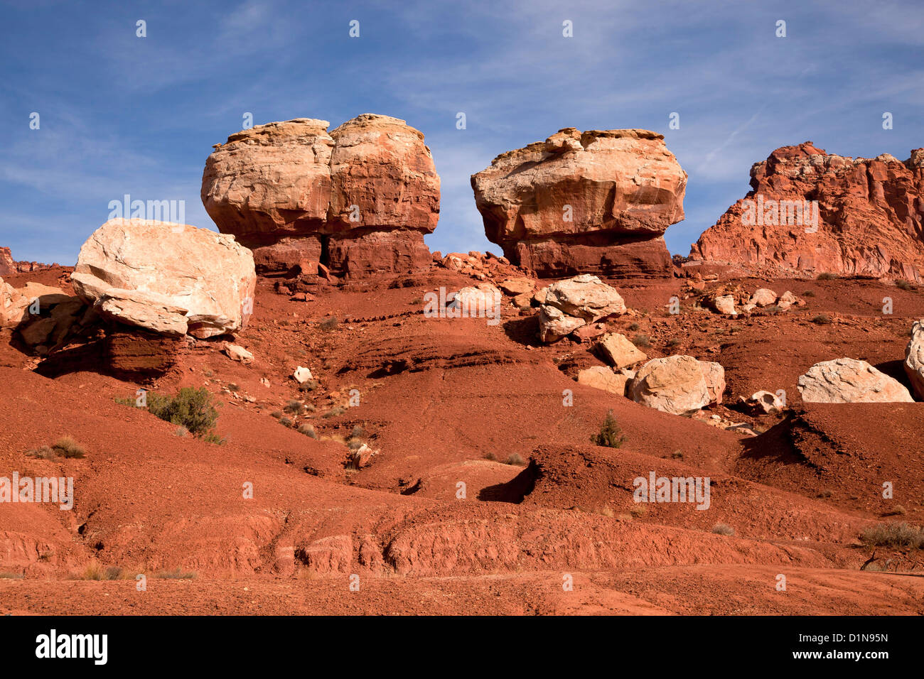 Twin Rocks, Capitol Reef National Park in Utah, United States of ...