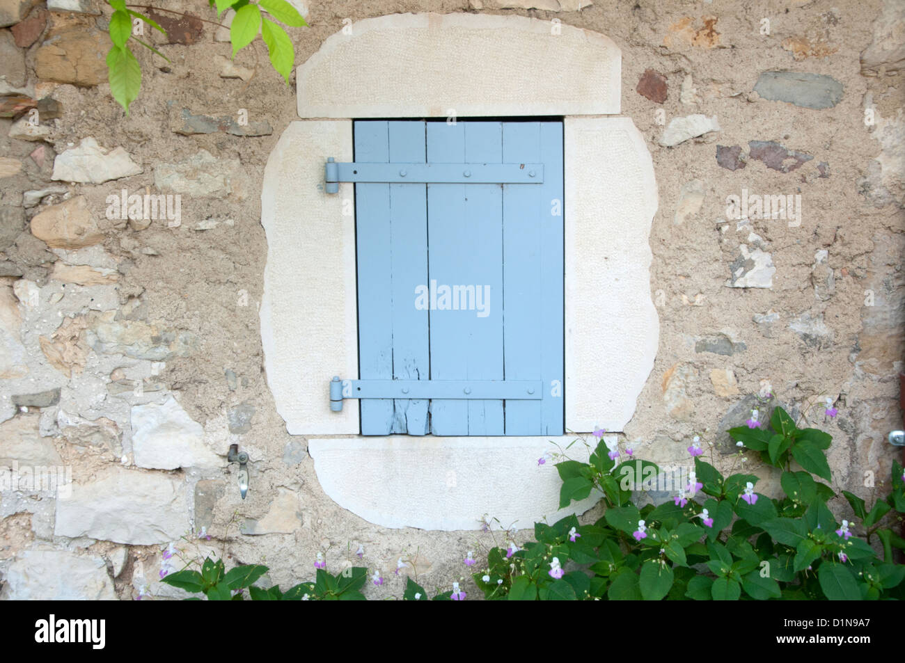 French Window shutters in the village of Cliousclat, Drome France Stock ...