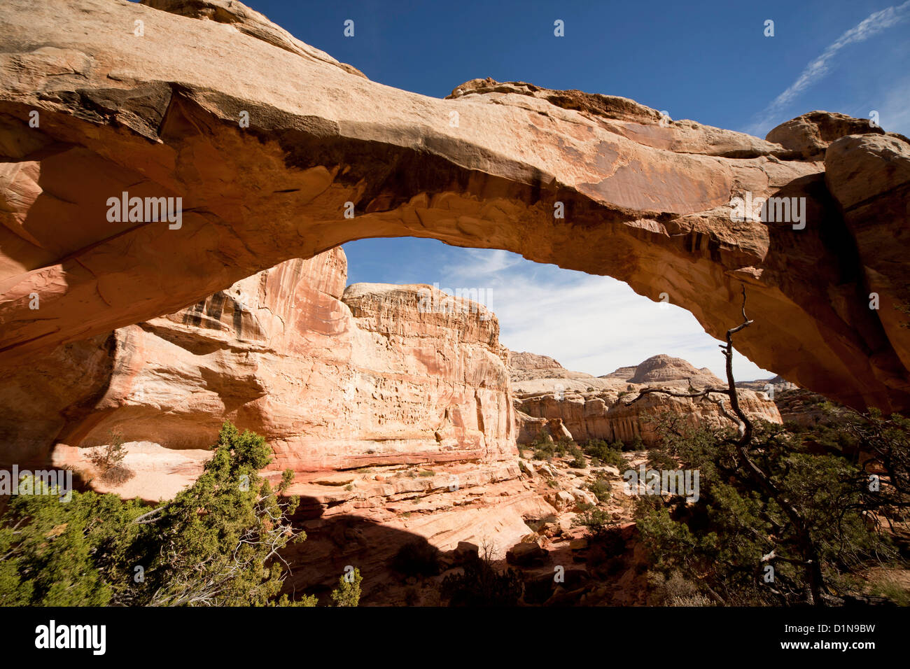 rock arch Hickman Bridge, Capitol Reef National Park in Utah, United ...