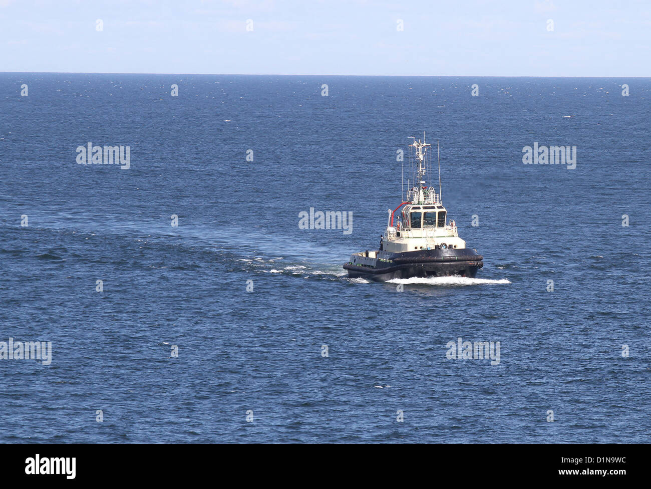 Baltic tugboat "Jupiter" about to enter the port of Tallinn Estonia ...
