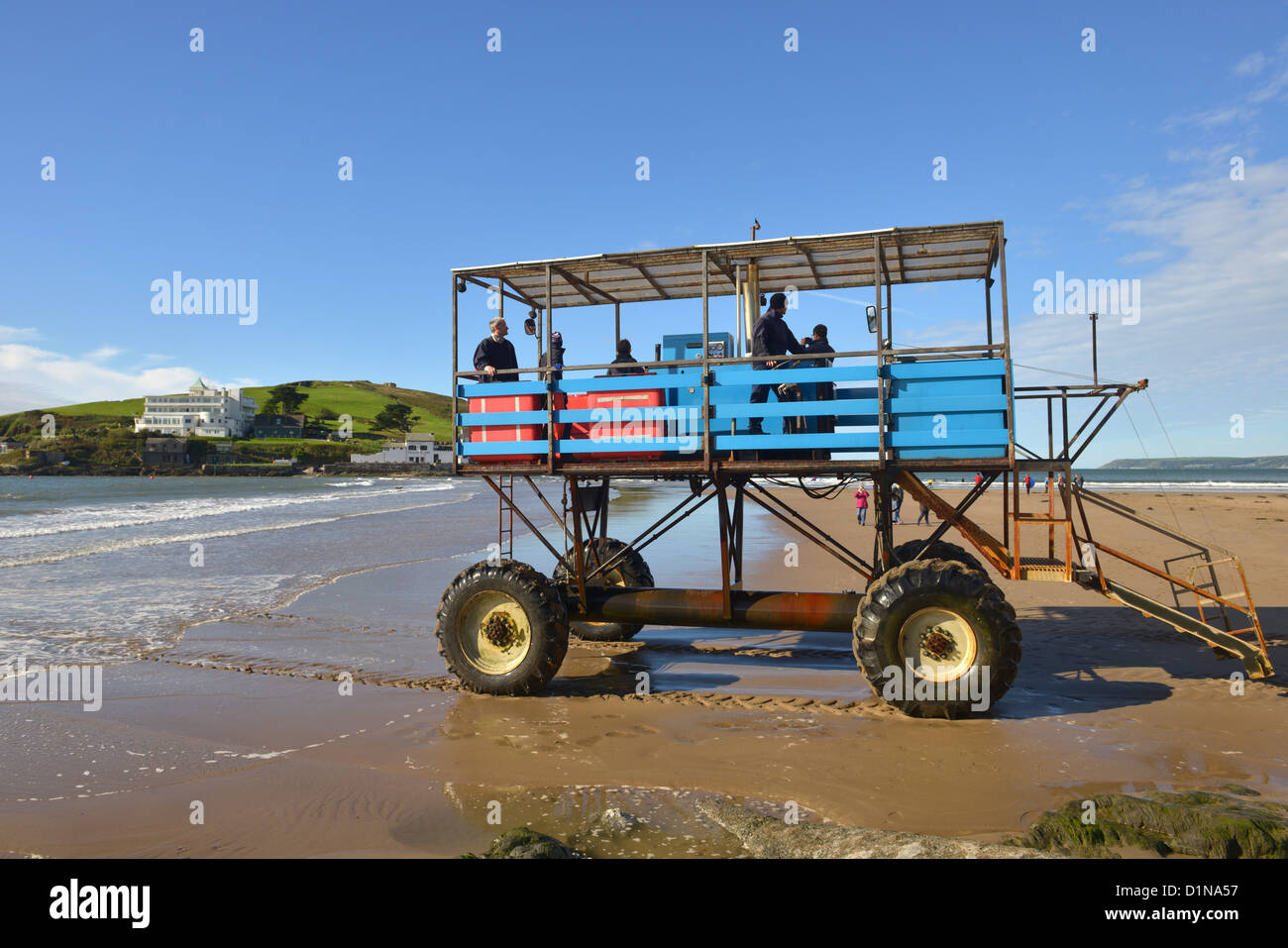 Burgh Island, sea tractor that ferries tourists to and from the island ...