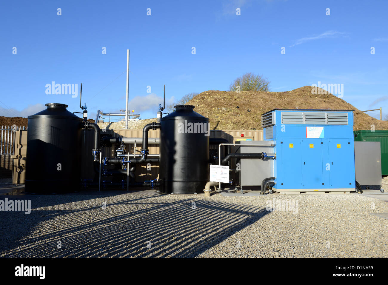Biomethane power station at Poundbury, Dorset, Britain, UK. Rainbarrow ...