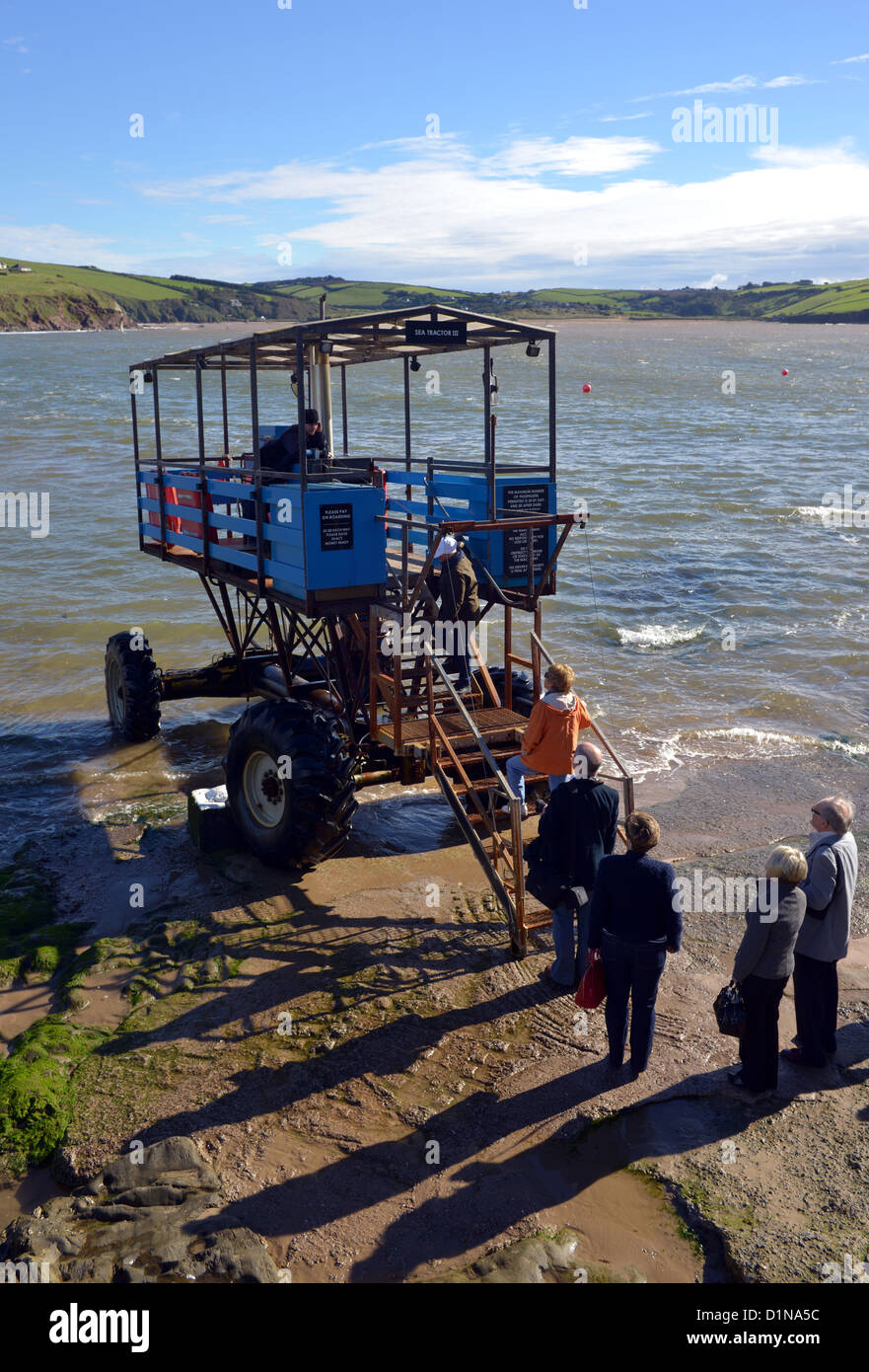 Burgh Island, sea tractor that ferries tourists to and from the island ...