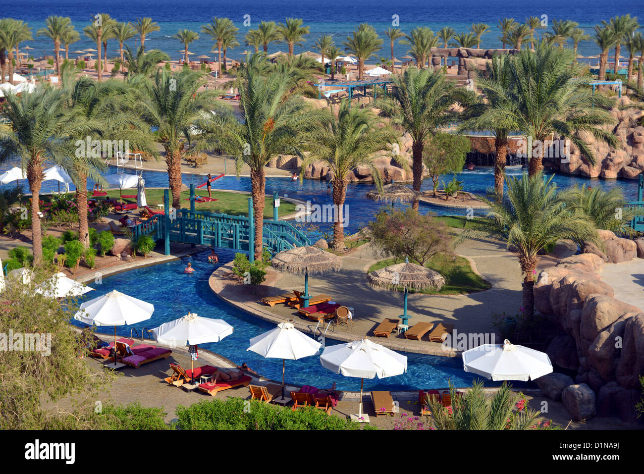 The Marriott Hotel pool and gardens, Taba Heights holiday resort ...