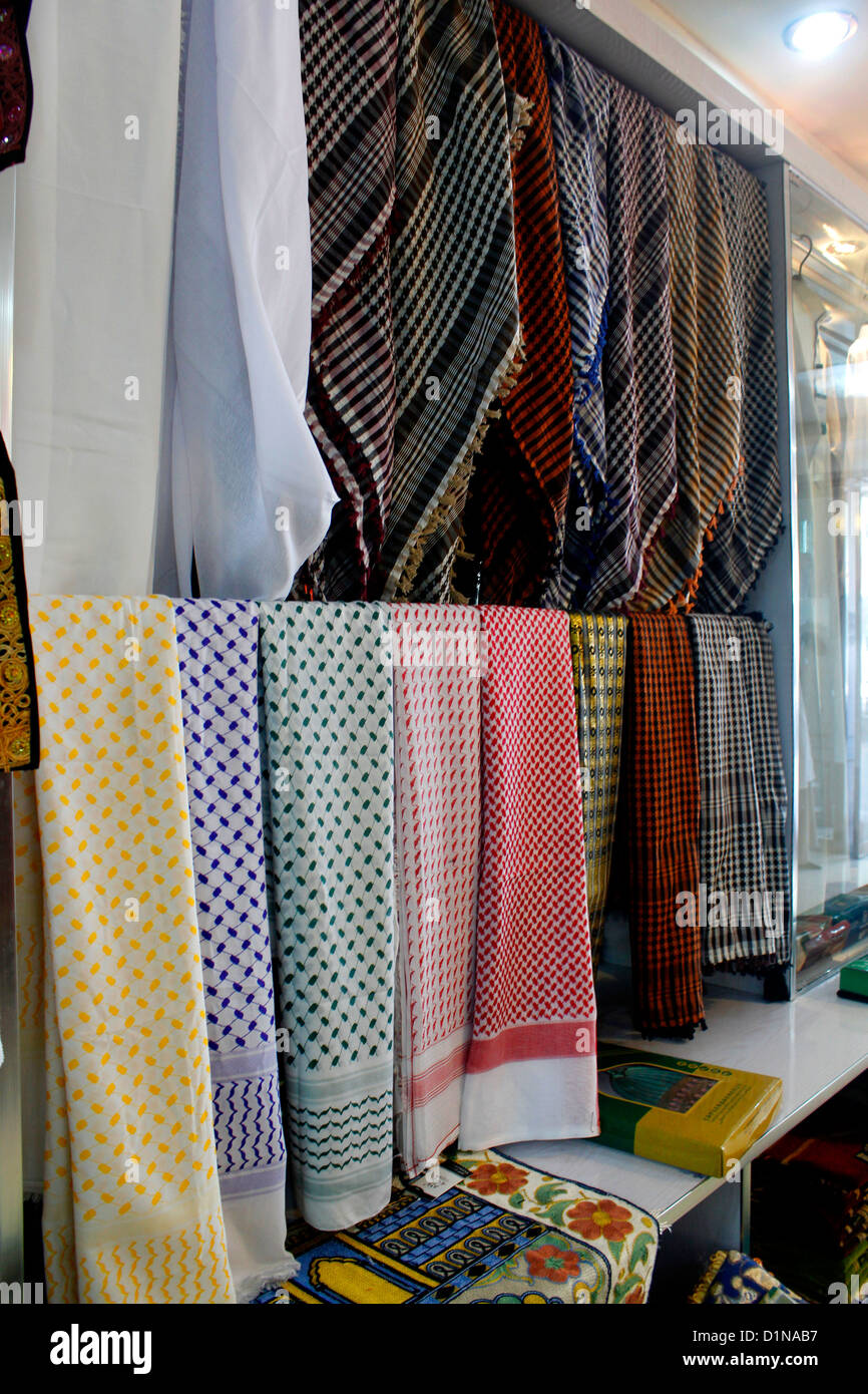 Keffiyeh arabic scarfs in the hui muslim market in the city of xining ...