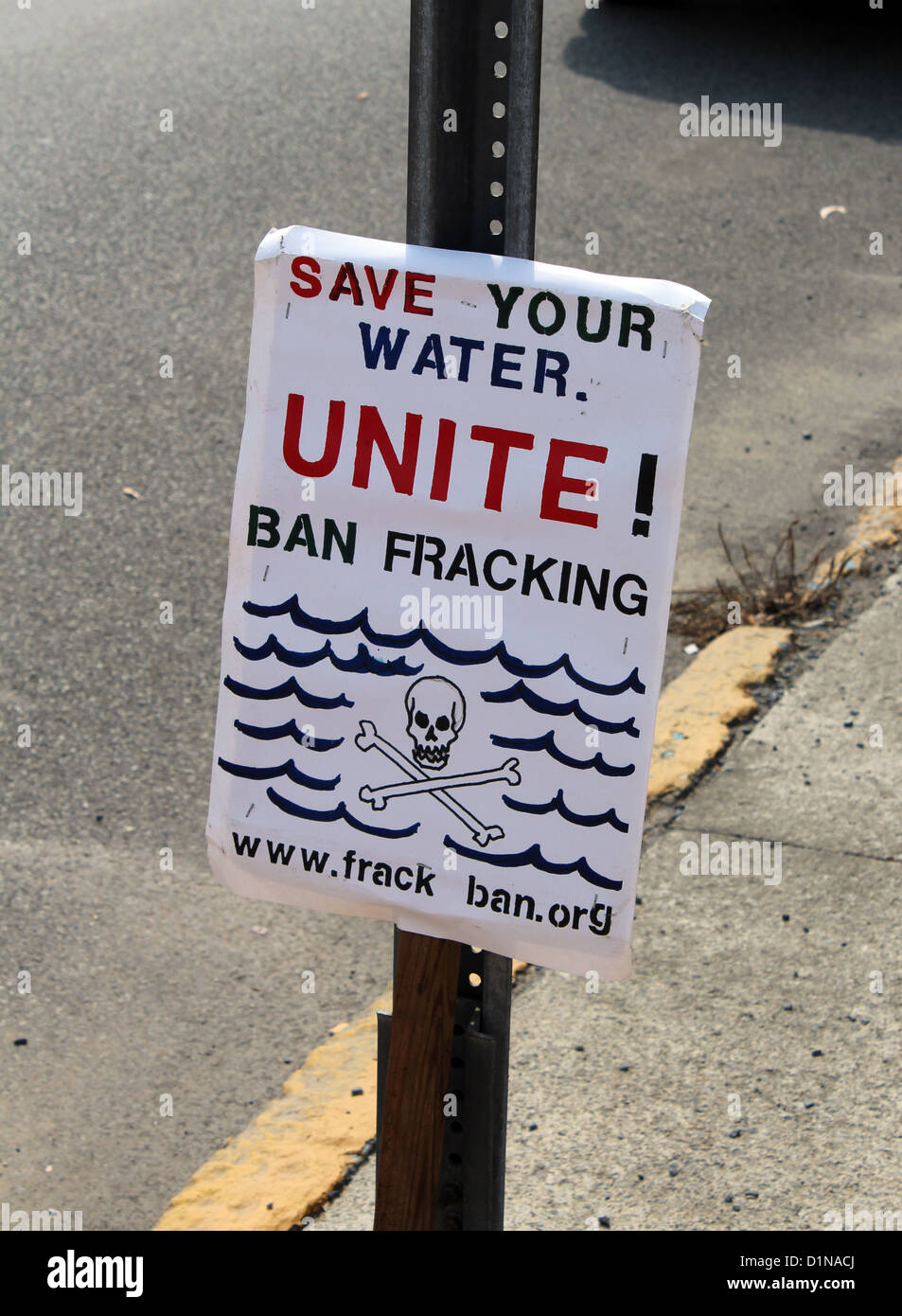 Anti-fracking protest sign, USA Stock Photo - Alamy