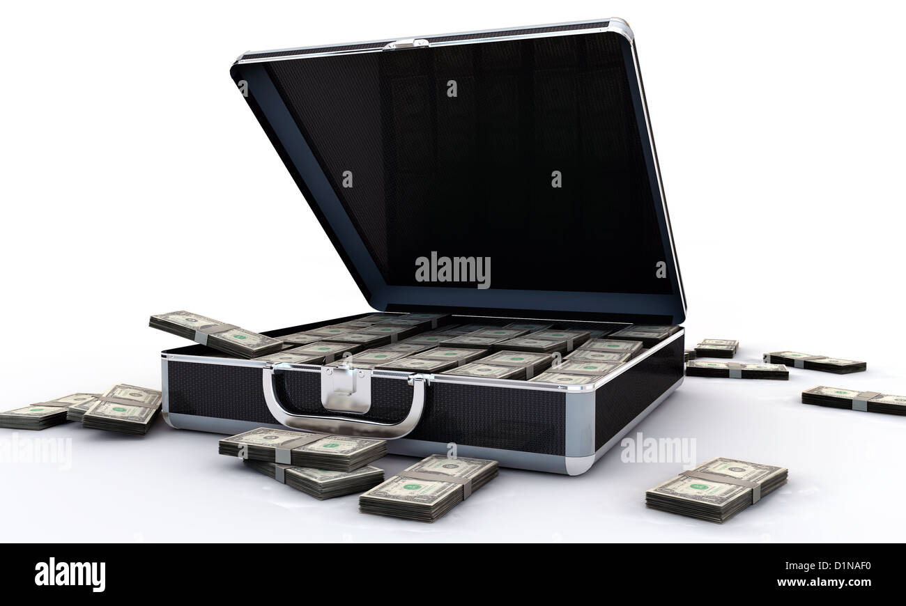 Briefcase full 100 dollar bills hi-res stock photography and images - Alamy