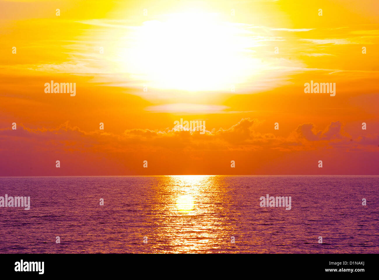 Fantastic sunset over the sea Stock Photo - Alamy
