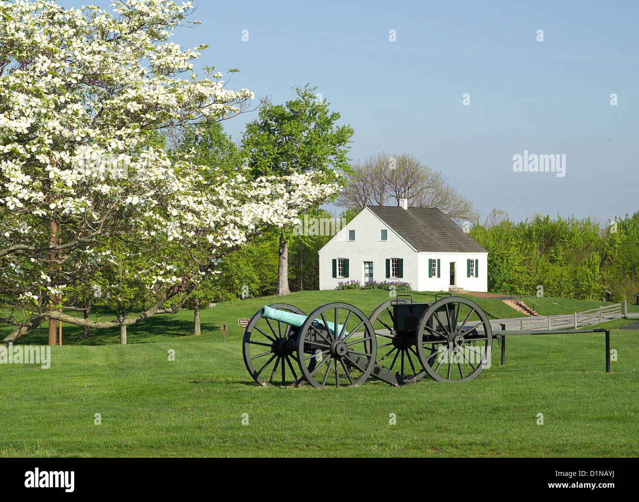 The Dunker Church and the surrounding Dogwood Tree are prominent ...